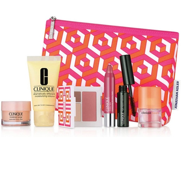 Clinique | Makeup | New Clinique 7pc Cosmetic Makeup Bag Gift Set Pink ...